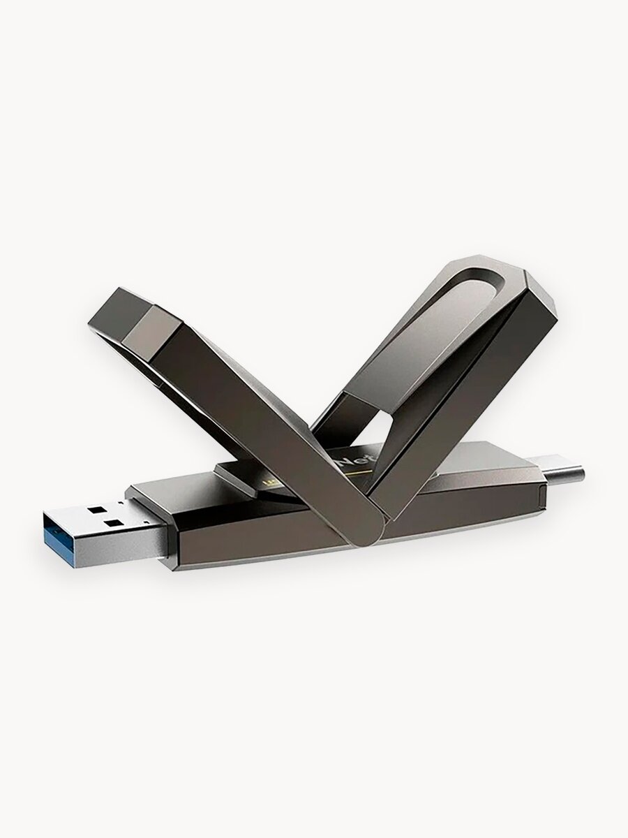 Флешка Netac US5, 1 ТБ, USB 3.2/USB Type-C, черный (NT03US5C-001T-32TA)