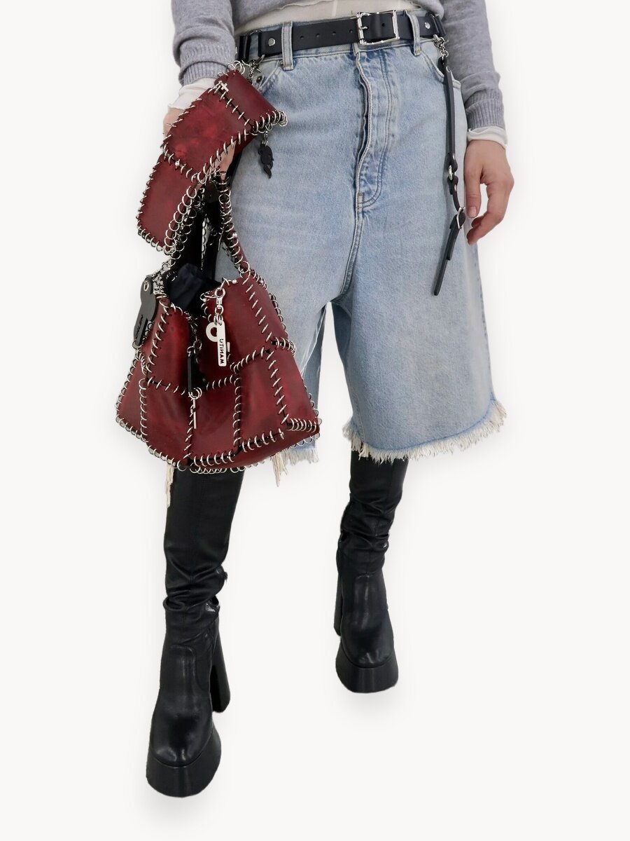 Сумка Manitu, фактура матовая, бархатистая, бордовый