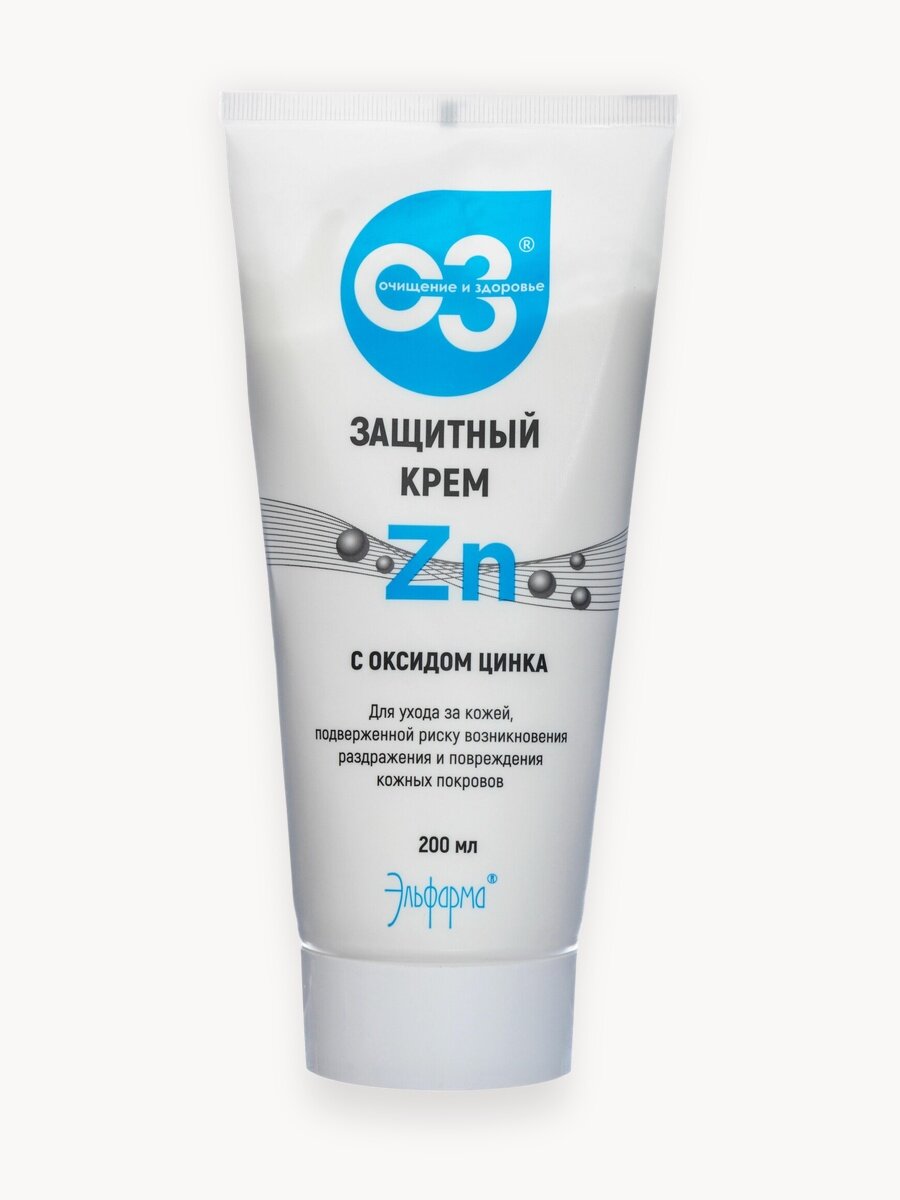 Крем лечебный с оксидом цинка Elfarma, от опрелостей, от пролежней, от раздражений, для лежачих больных 200 мл