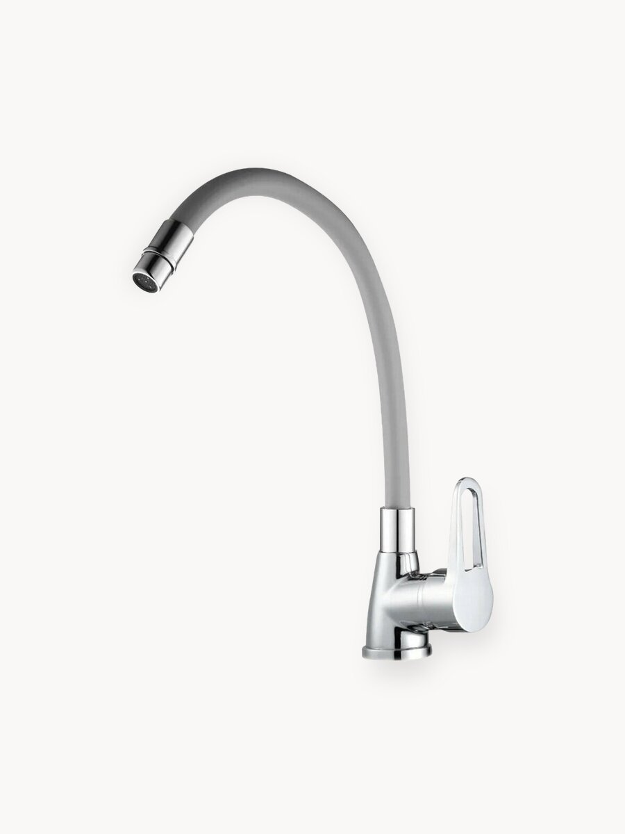 Смеситель для кухни с гибким изливом, кран для кухни Dionis DUB4-KG-302, цвет: серый. без гибкой подводки.