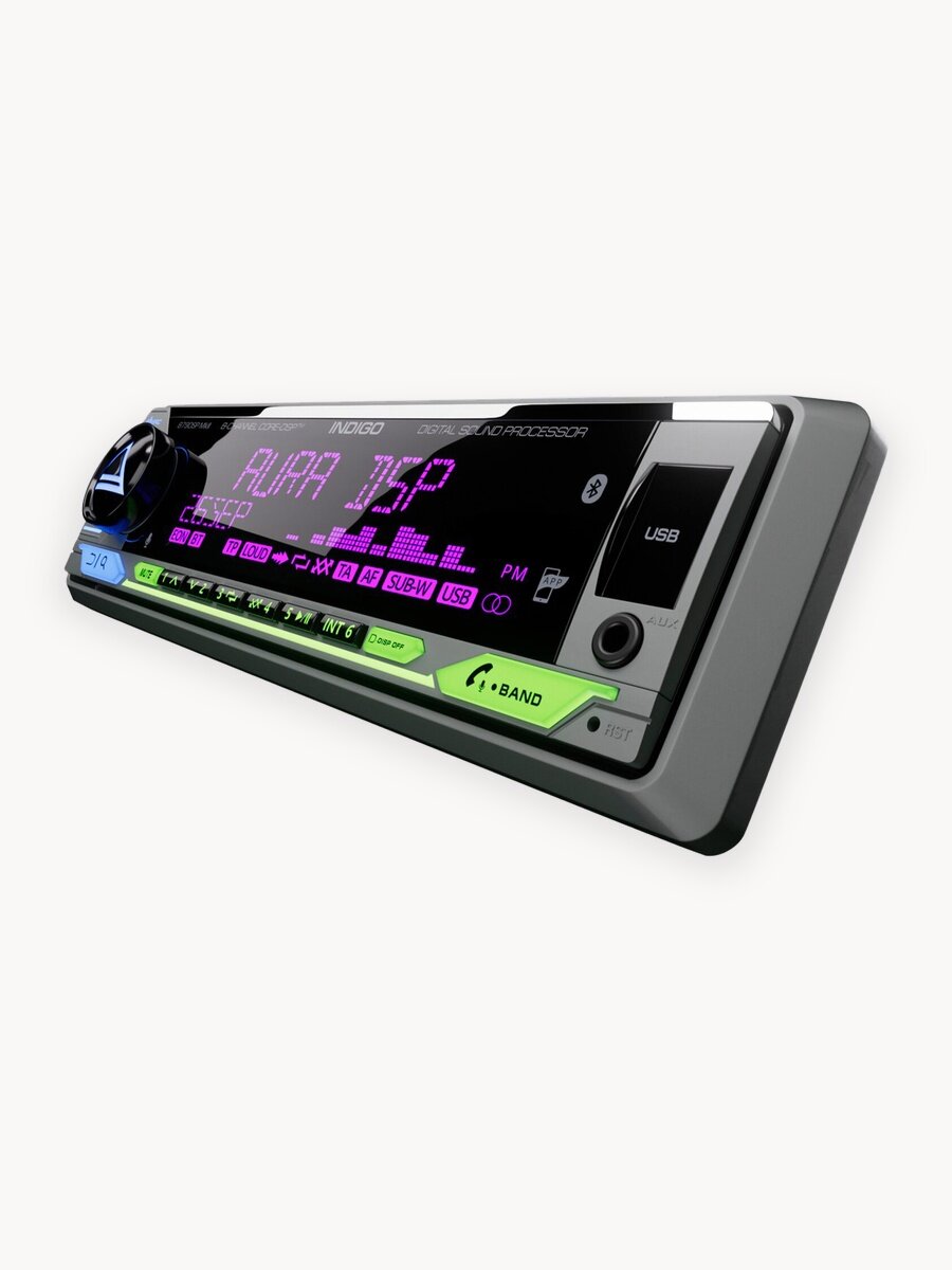 Автомагнитола процессорная AurA INDIGO-879DSP MKII, 1DIN, 8 каналов, Bluetooth, USB, FM, 4x51Вт