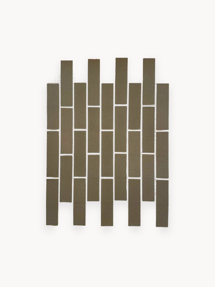 Гибкий кирпич "Бежевый" на фасадной сетке с защитной пленкой/ гибкий камень для декоративной отделки