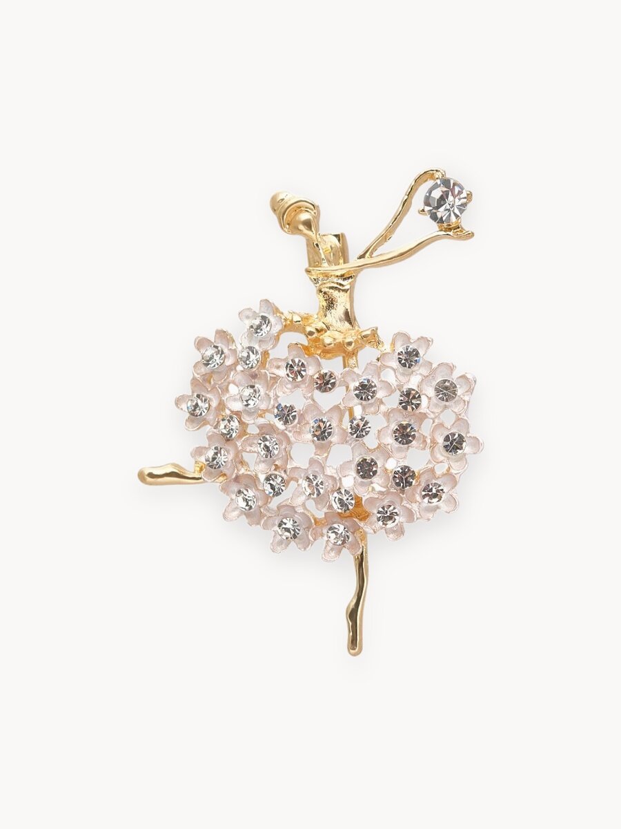 Брошь, эмаль, стразы