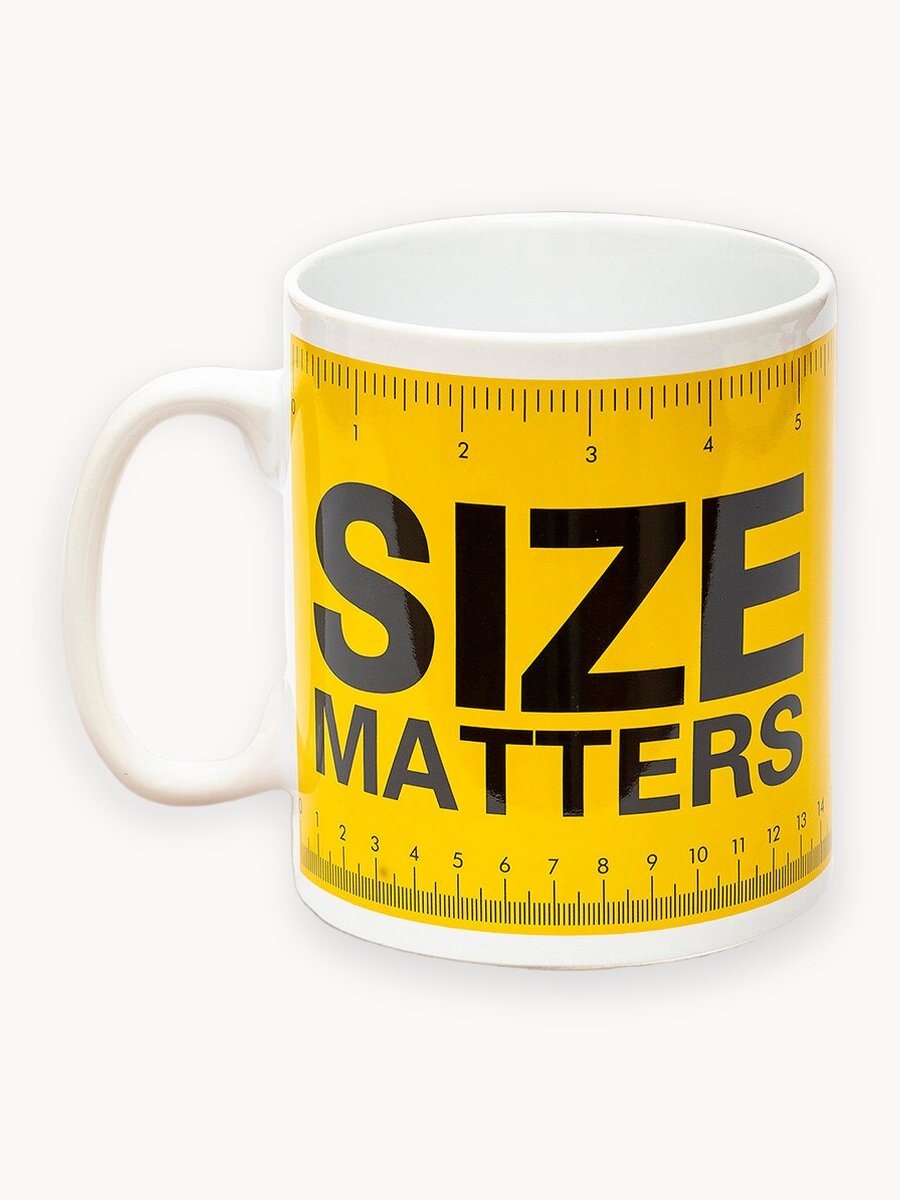 Кружка Гигант Size Matters "Размер имеет значение" 1000 мл / чашка мужская, большая, подарочная с приколом, надписью