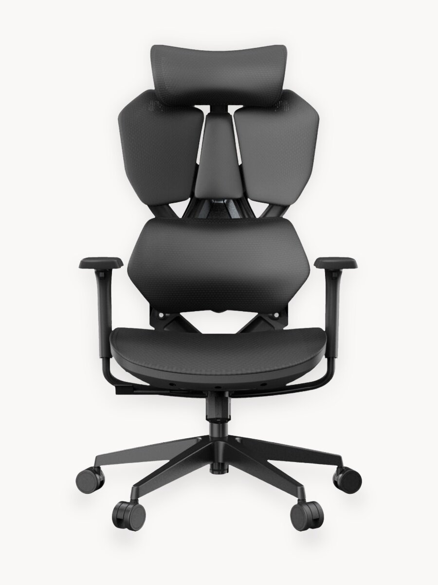 Кресло геймерское офисное LuxAlto X5C, регулируемый поясничный упор и подголовник, Черный