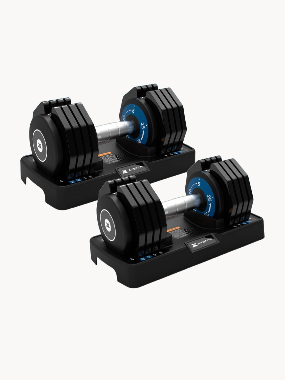 Регулируемые гантели Xterra Fitness, разборные, с лотком для переноски, 5-25 кг (пара)