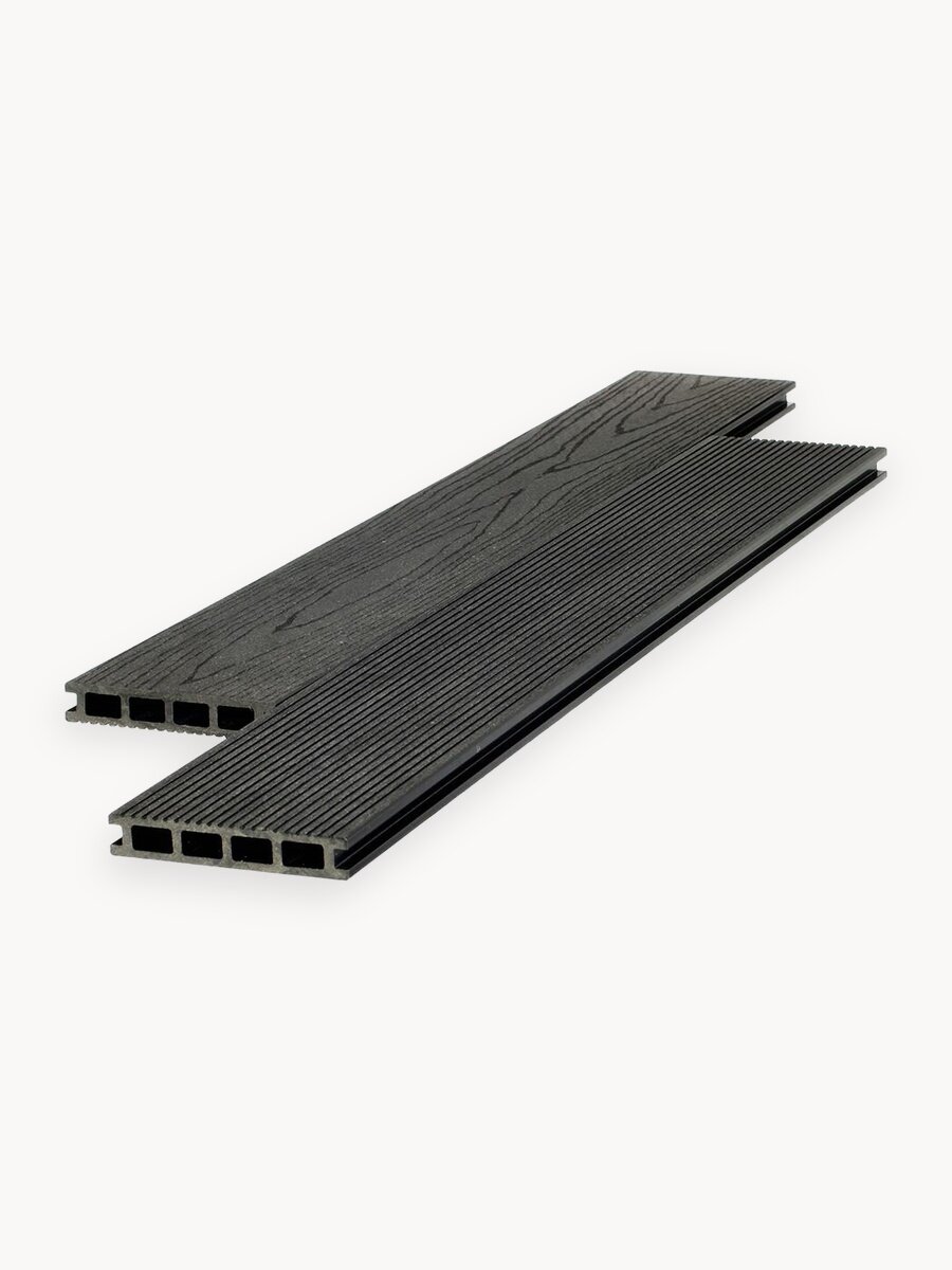 Террасная доска DIASDECK из ДПК 160х25мм длина 1,5 метра цвет антрацит, 1 штука (минерал)