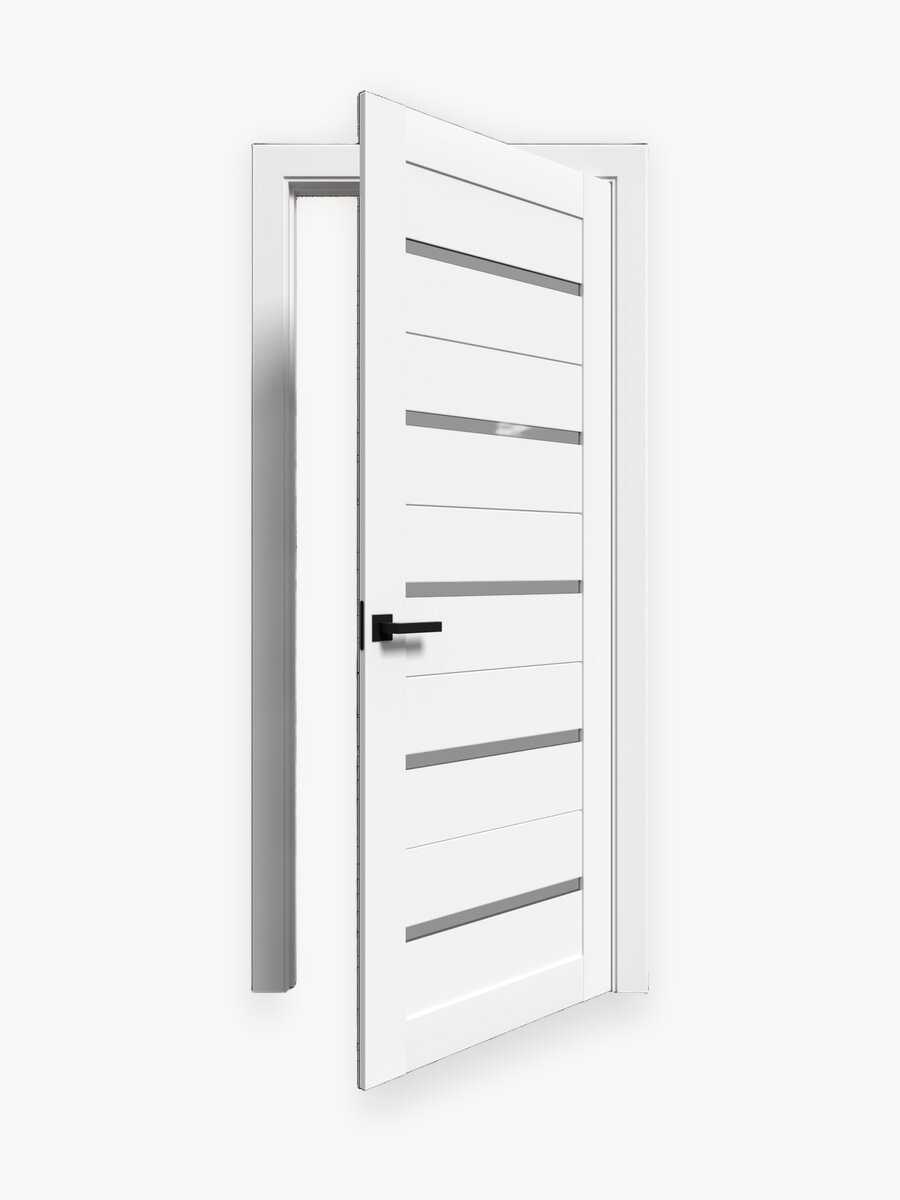 Межкомнатная дверь ECO 1 цвет: белоснежная шагрень размер: 800x2000 мм (комплект: полотно + коробочный брус + наличники)