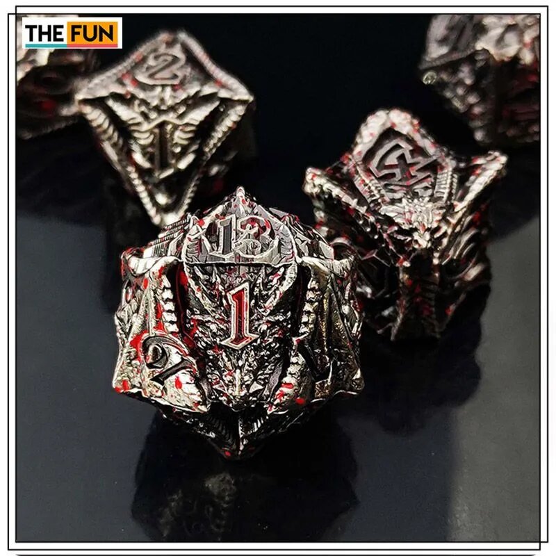 DnD Fly Dragon Solid Metal Dice Set, кубики Метал Для DnD И Настольных Ролевых Игр (дайсы ДнД)