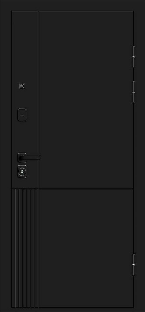 BRAVO Дверь входная 205*86 Bravo Optim Z-2 Нео, Муар черный/Белый, Левое 205*86