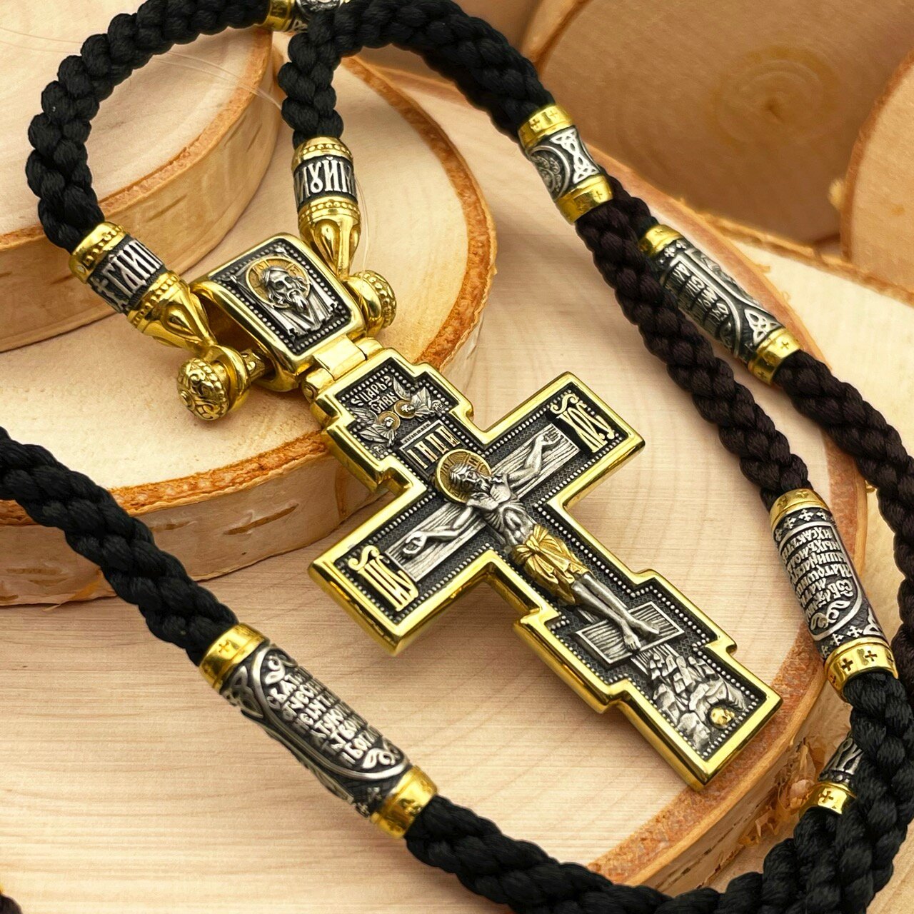 Комплект украшений, серебро, 925 проба, оксидирование, золочение, чернение