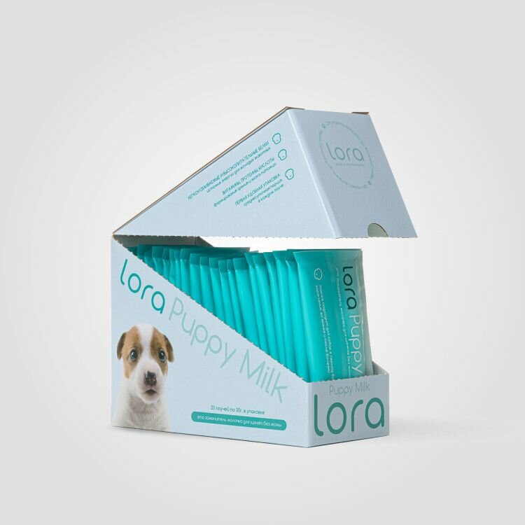 Заменитель молока для щенков Lora Puppy Milk, сухая смесь, в паучах - 30 г х 20 шт