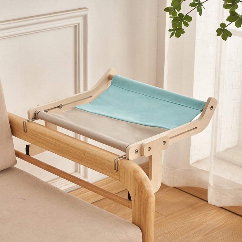 Кошачий гамак, настенный, серо-голубой