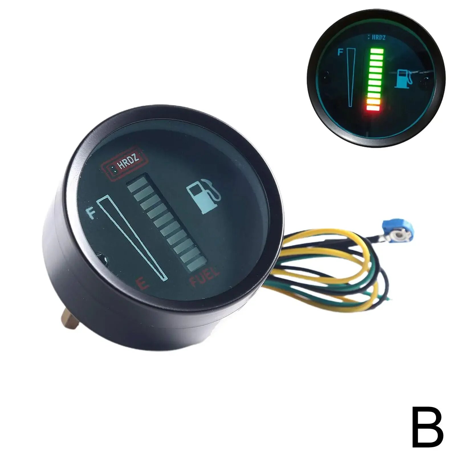 Универсальный датчик уровня топлива для автомобилей и мотоциклов, измеритель уровня топлива для автомобилей и мотоциклов, 2 дюйма, 52 мм, 12 В, светодиодный, Стайлинг автомобиля, Зелёный