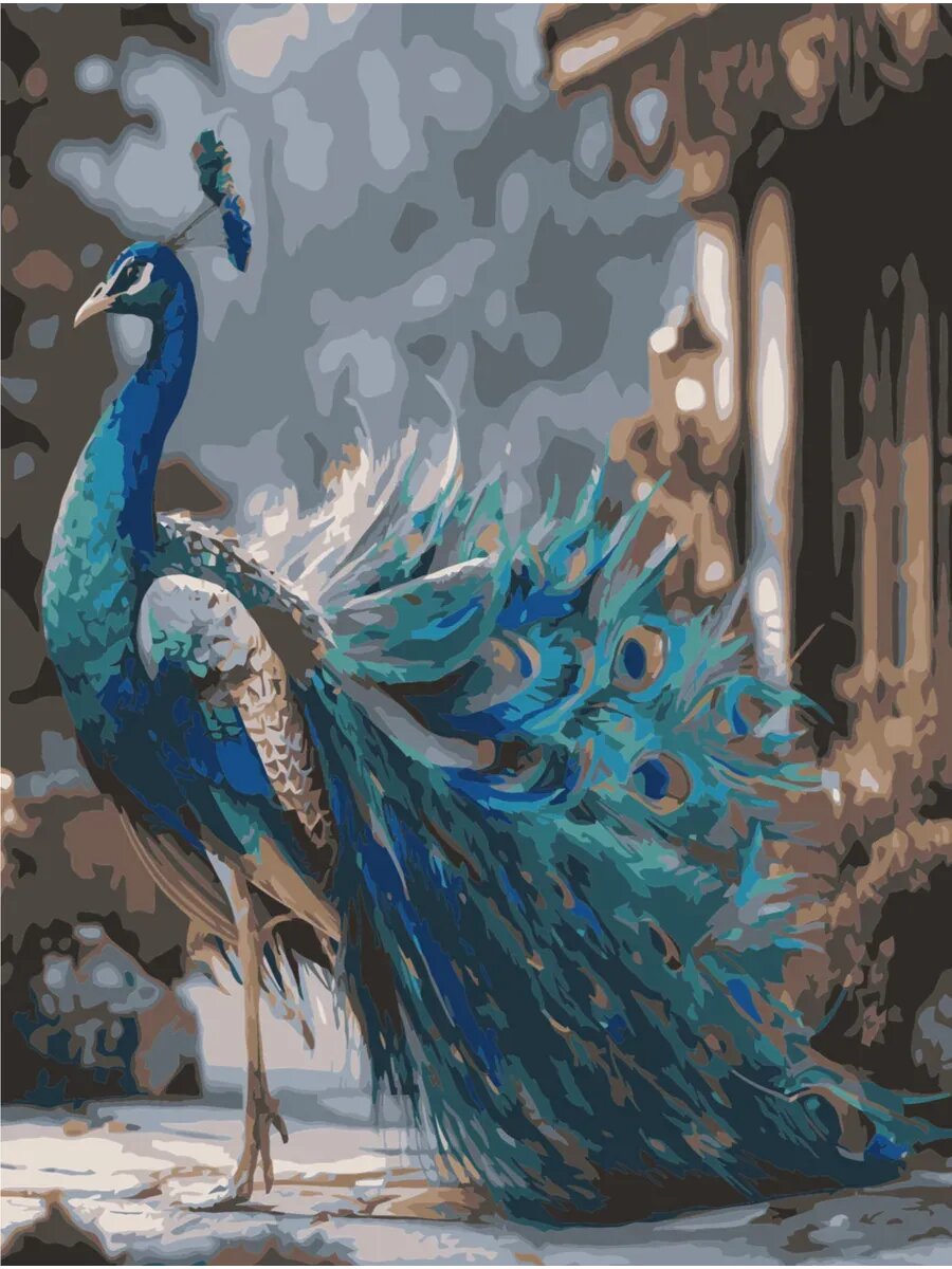 Картина по номерам 30x40 см павлин