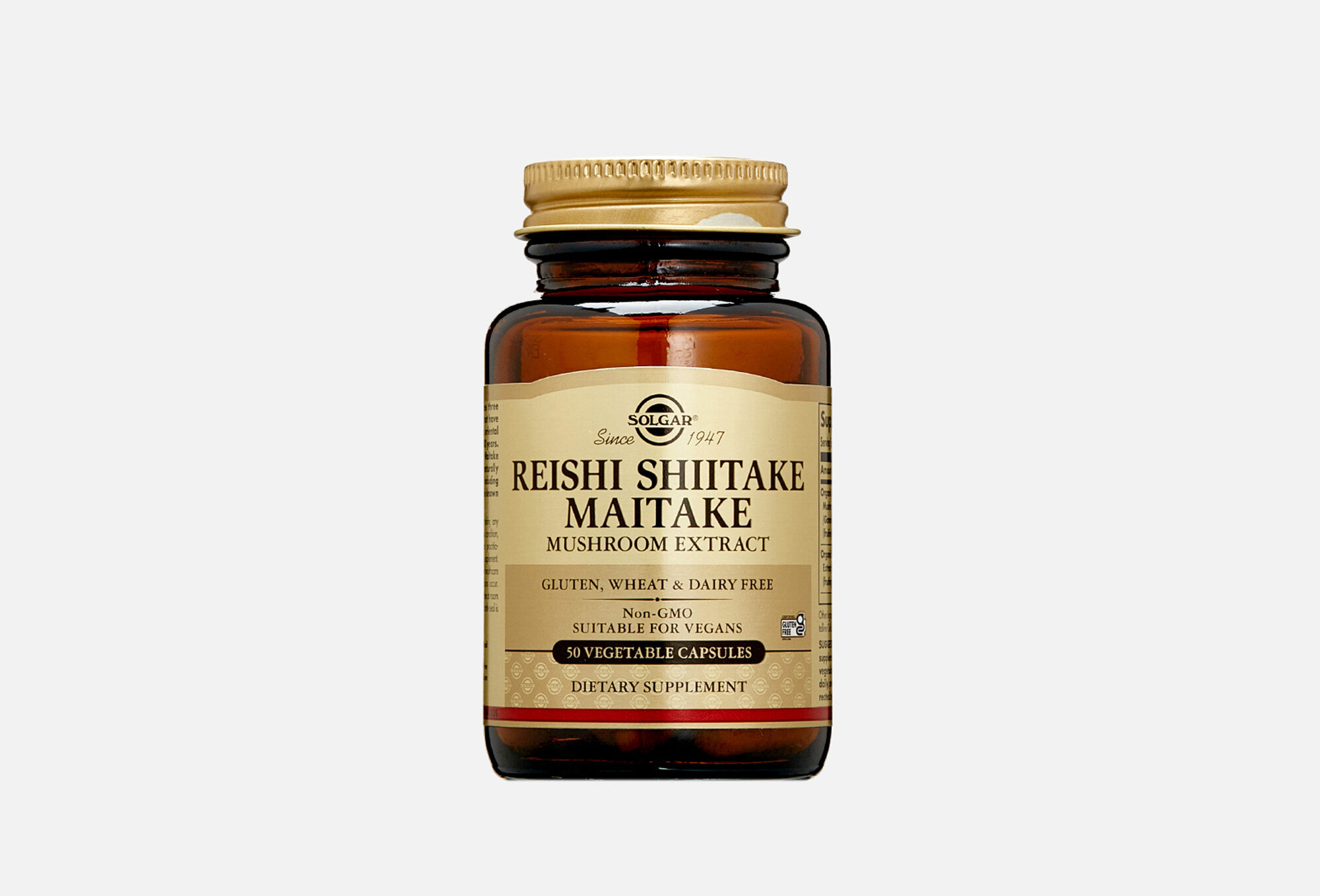 БАД для укрепления иммунитета SOLGAR Reishi Shiitake Maitake Mushroom Extract в капсулах