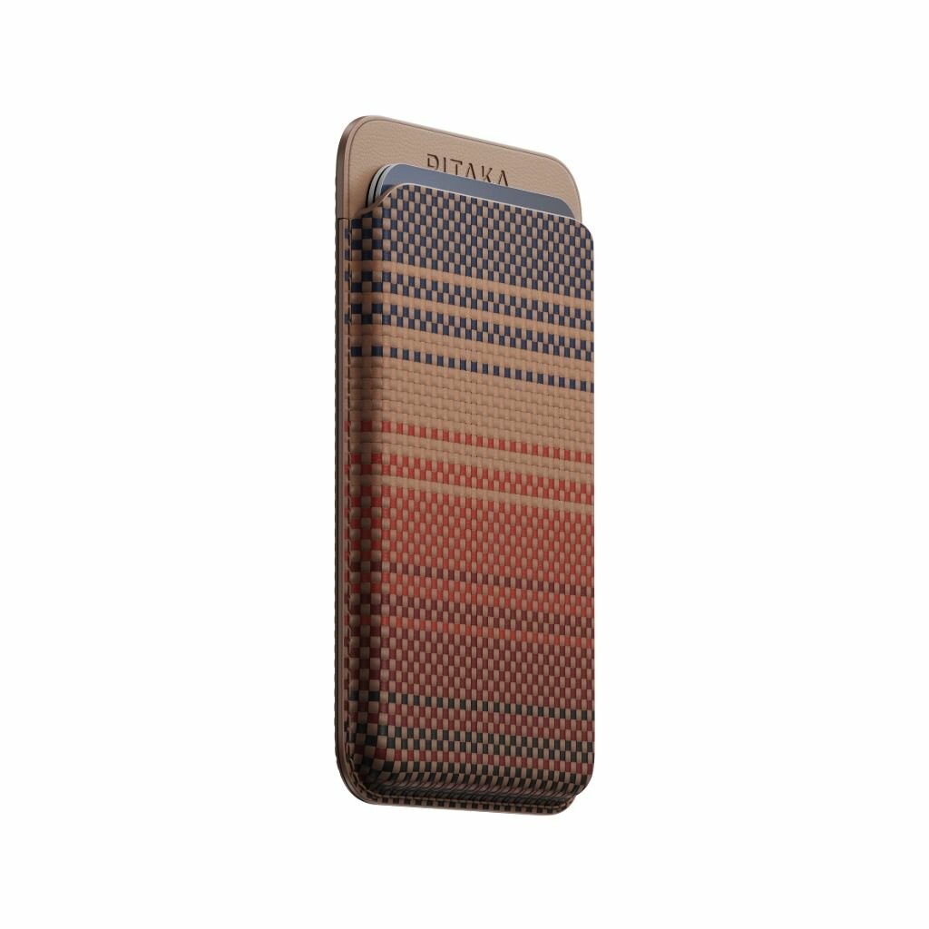 Картхолдер магнитный PITAKA для смартфона Magnetic Woven Wallet Sunset