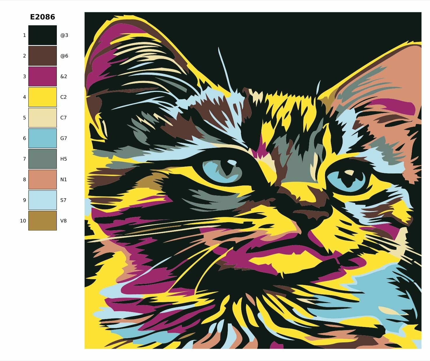 Детская картина по номерам E2086 "Арт Котики. Радужный котёнок" 30x30