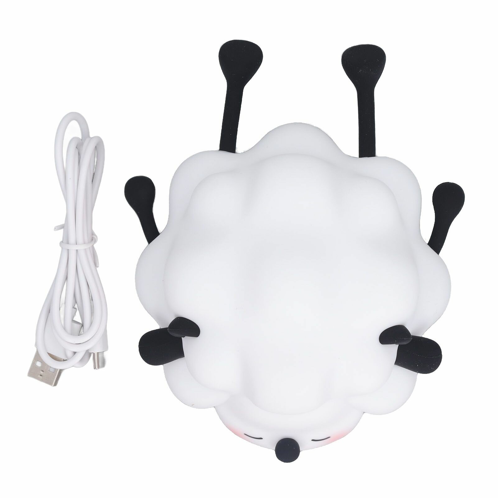 Аккумуляторный ночник с милой мультяшной овечкой, тремя скоростями освещения, приятный для глаз теплый белый свет, водонепроницаемый силиконовый светильник для сна