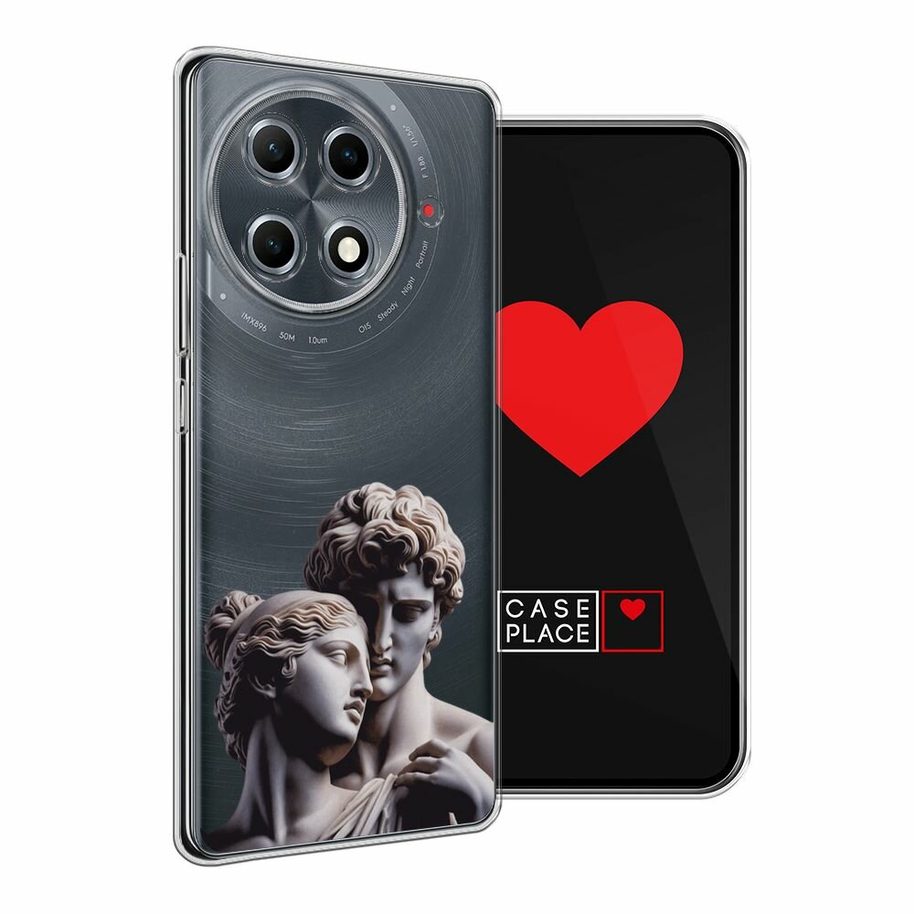 Чехол на Tecno Camon 30S Pro / Текно Камон 30S Про с принтом "Нежные скульптуры - 14 февраля", прозрачный — фото 1