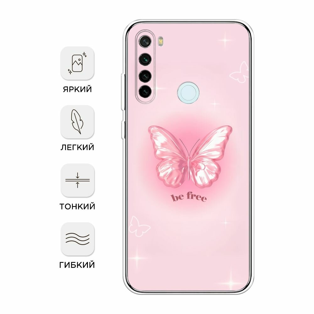 Чехол на Xiaomi Redmi Note 8T / Сяоми Редми Нот 8Т с принтом "Be free butterfly 1" — фото 1