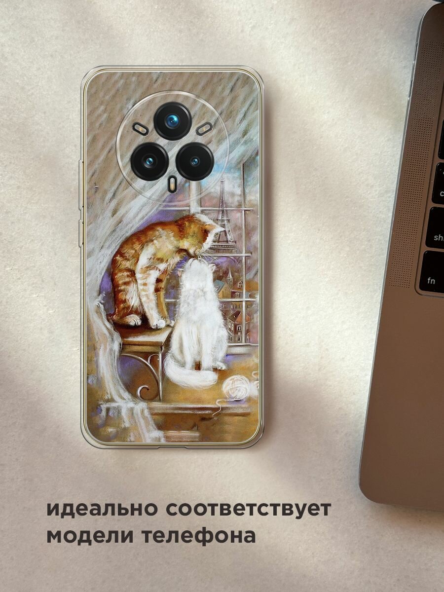 Чехол на Realme 14 Pro+ / Реалми 14 Про+ с принтом "Влюбленные котики 1" — фото 1