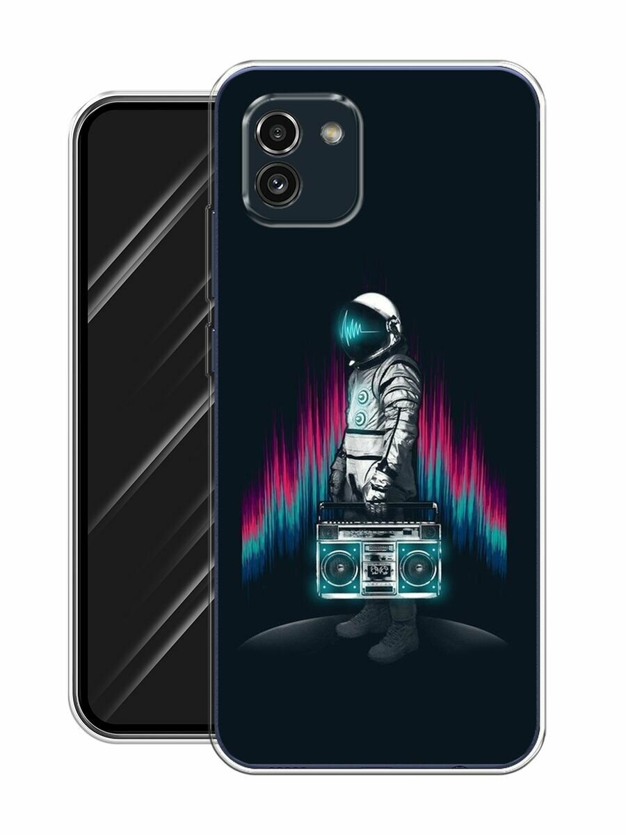 Чехол на Samsung Galaxy A03 / Самсунг Галакси А03 с принтом "Космическая вечеринка" — фото 1