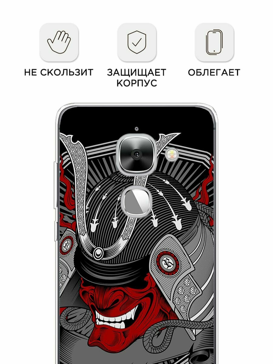 Чехол на LeEco Le 2/2 pro / Лееко Ле 2/2 про с принтом "Красная маска самурая" — фото 1