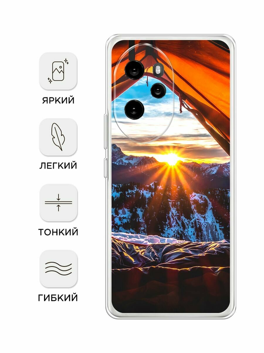 Силиконовый чехол на Honor 100 Pro / Хонор 100 Про с принтом "Горы 7" — фото 1