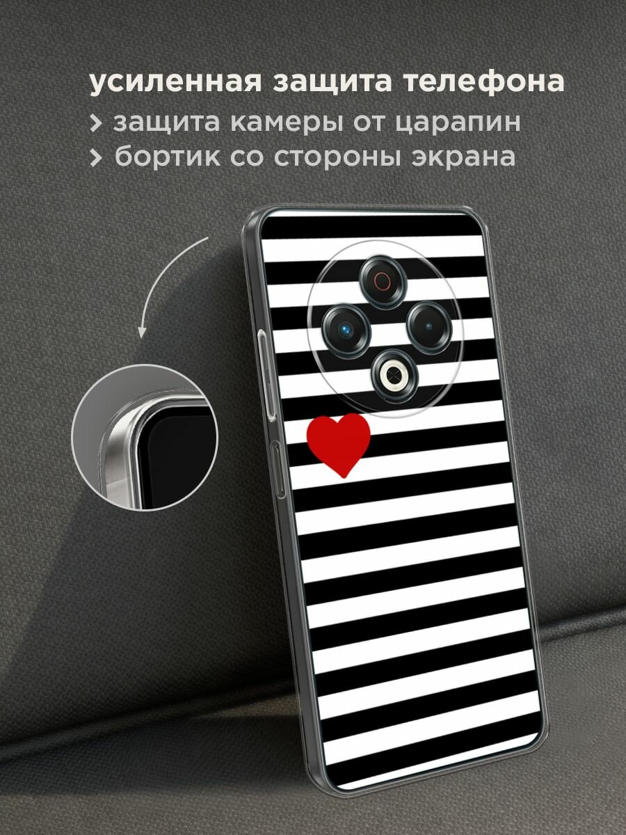 Чехол на Tecno Spark 30 / Текно Спарк 30 с принтом "Красное сердце" — фото 1