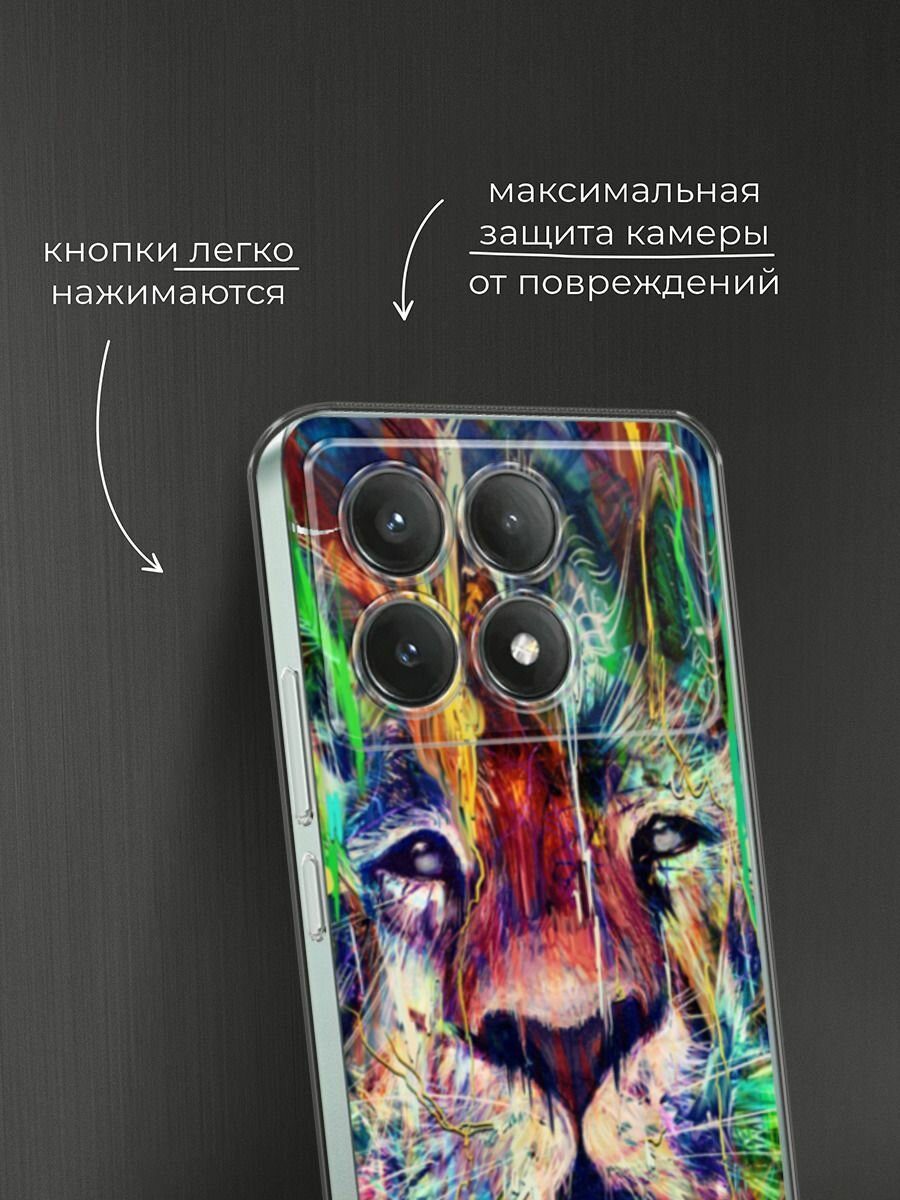 Чехол на Xiaomi Poco X6 PRO 5G / Поко X6 Про 5G с принтом "Лев арт 6" — фото 1