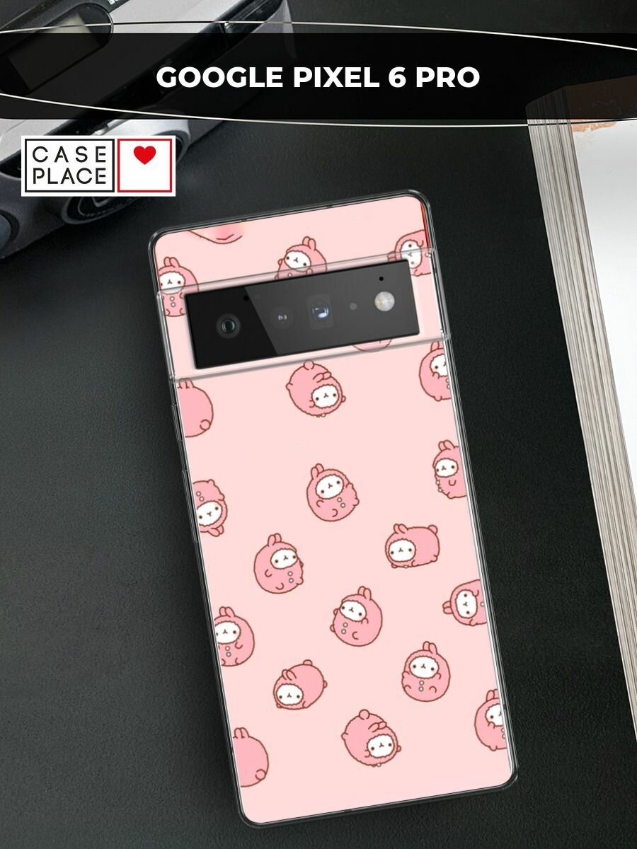 Чехол на Google Pixel 6 Pro / Гугл Пиксель 6 Pro с принтом "Зайчики в капюшонах"