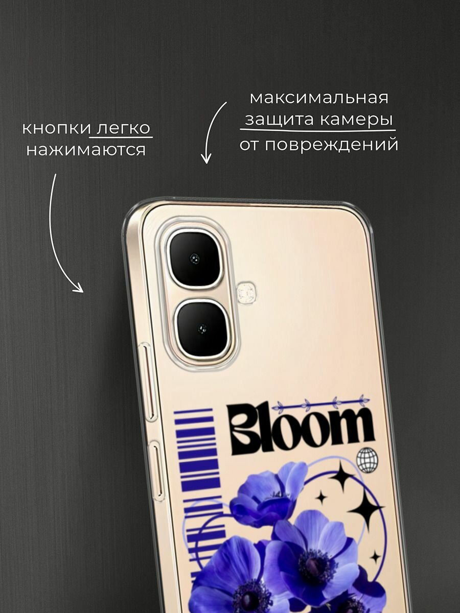 Чехол на Infinix Smart 10 / Инфиникс Смарт 10 с принтом "Завораживающие анемоны", прозрачный — фото 1
