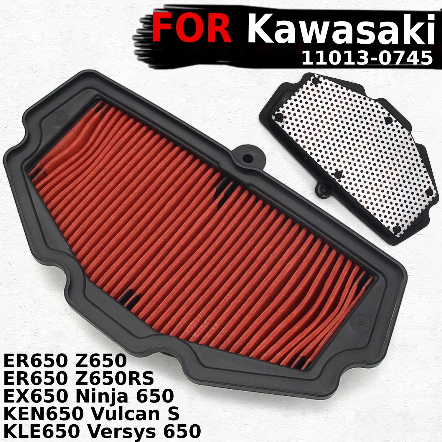 Воздухозаборный фильтр для Kawasaki KLE650 Versys 650 2015-2022 ER650 Z650 EX650 650 EN650 Vulcan S 11013-0745