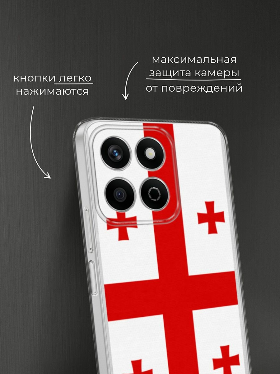 Силиконовый чехол на Honor X7c / Хонор X7c с принтом "Флаг Грузии" — фото 1