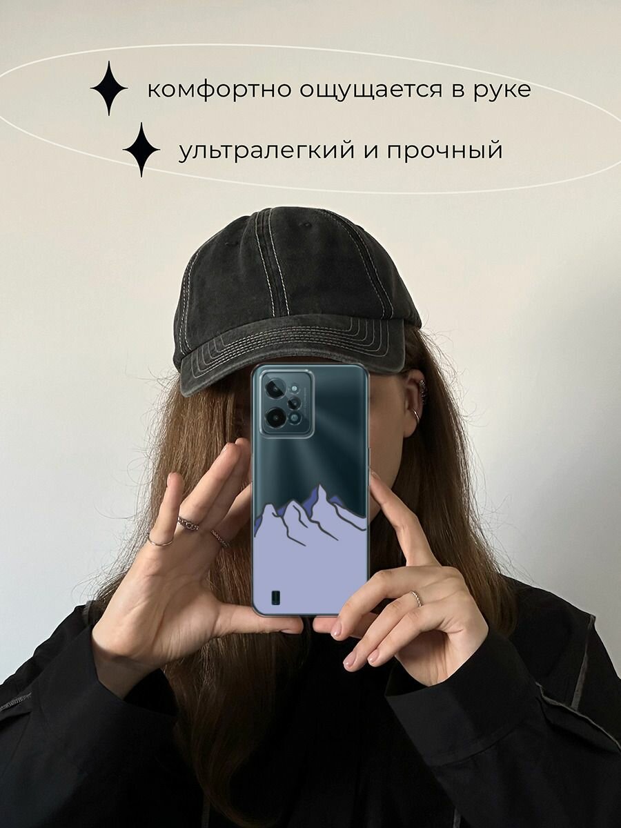 Чехол на Realme C31 / Реалми C31 с принтом "Гора", прозрачный — фото 1