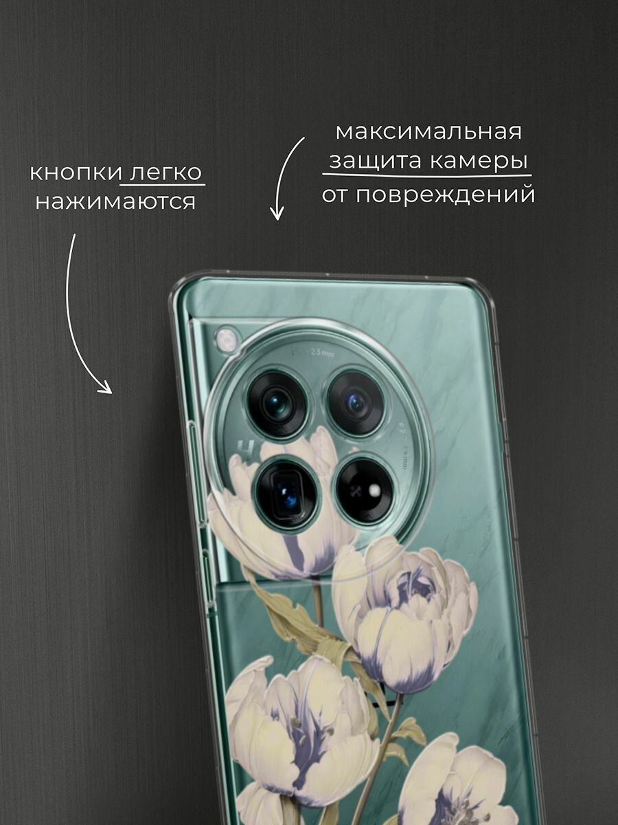 Чехол на OnePlus 12 / Ван Плас 12 с принтом "Серые бутоны" — фото 1