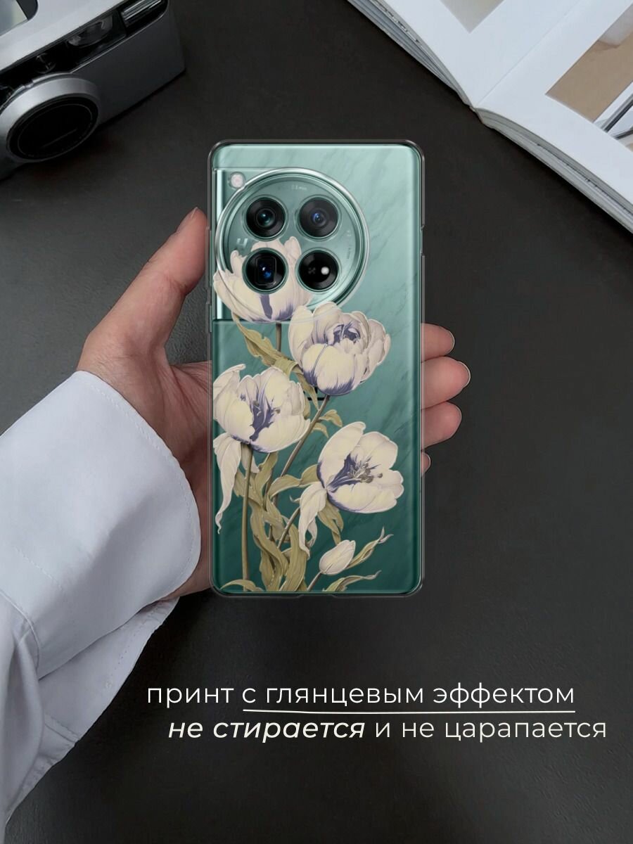 Чехол на OnePlus 12 / Ван Плас 12 с принтом "Серые бутоны" — фото 1
