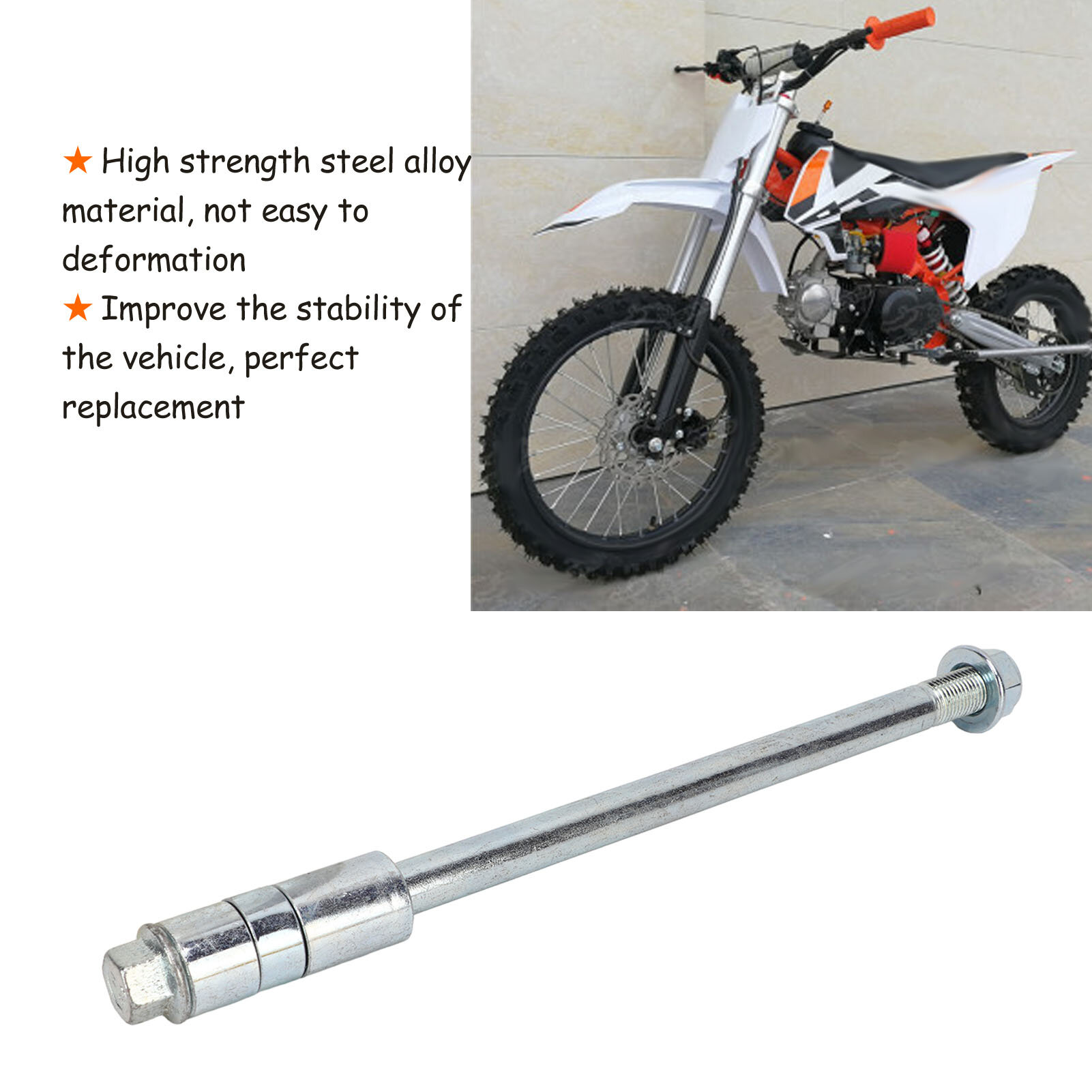 12x230 мм Ось передняя и задняя с 3 прокладками для 125cc 140cc PIT PRO Trail Dirt Bike