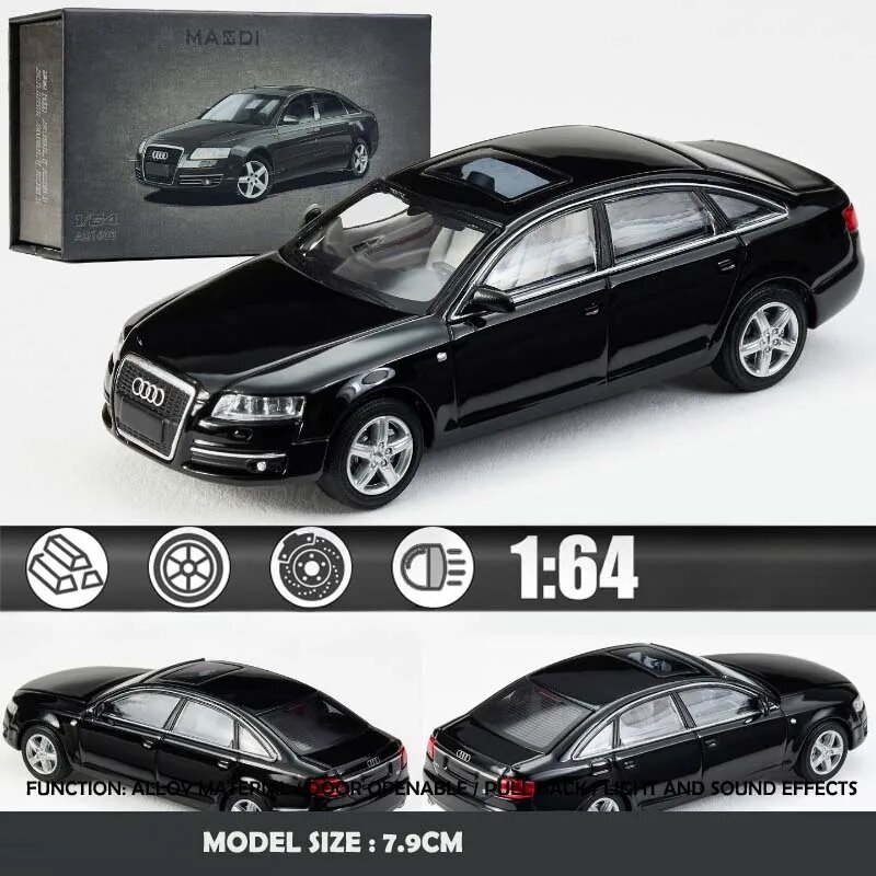 WELLY Audi A6 (C6) модель автомобиля 1:64 Black