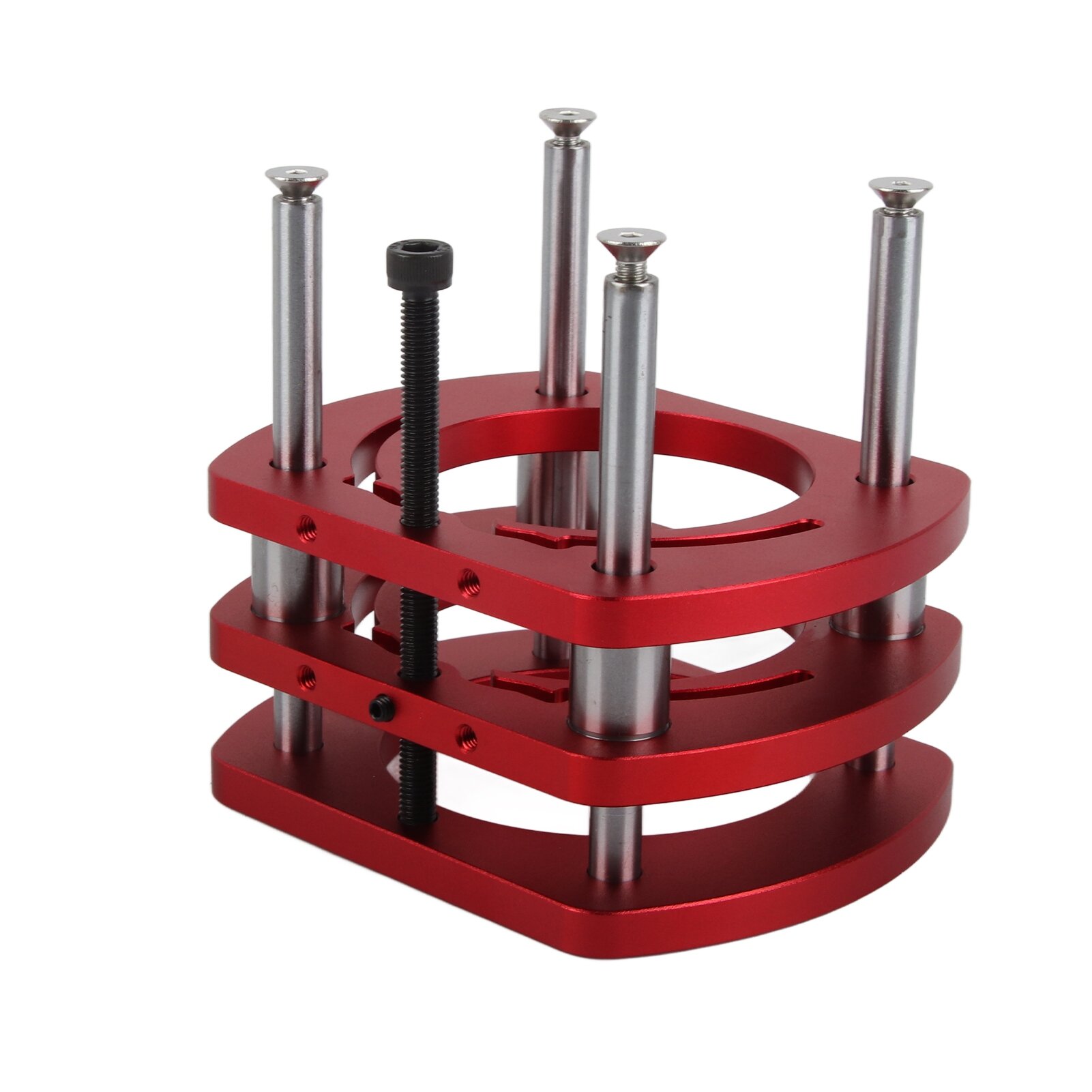Алюминиевый подъемник для фрезера на основе стола с подъемной системой платформы для небольших фрезерных станков, изготовлен из сплава алюминия, вес прибл. 716 г, в комплекте 1 х Алюминиевый подъемник для фрезера, 2 х шестигранный ключ, 4 х винт