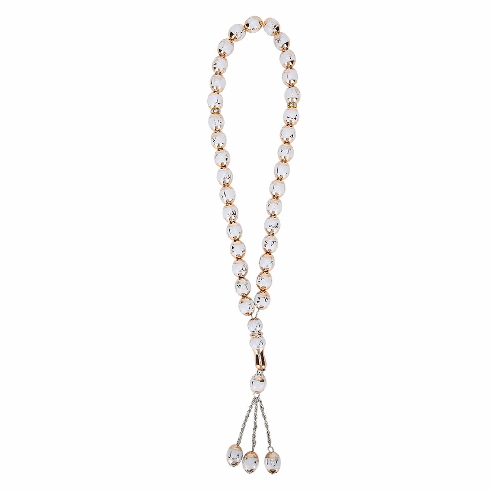 Мусульманские четки из смолы унисекс, круглые повторяющиеся слова, четки, аксессуары для поклонения, белый цвет