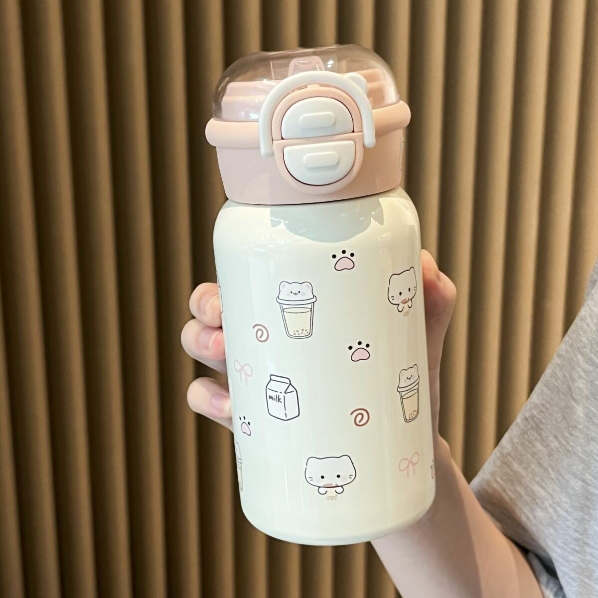 Термос "Оригинальный котенок" MELAIS 316, нержавеющая сталь, 6-8 ч, корейский стиль