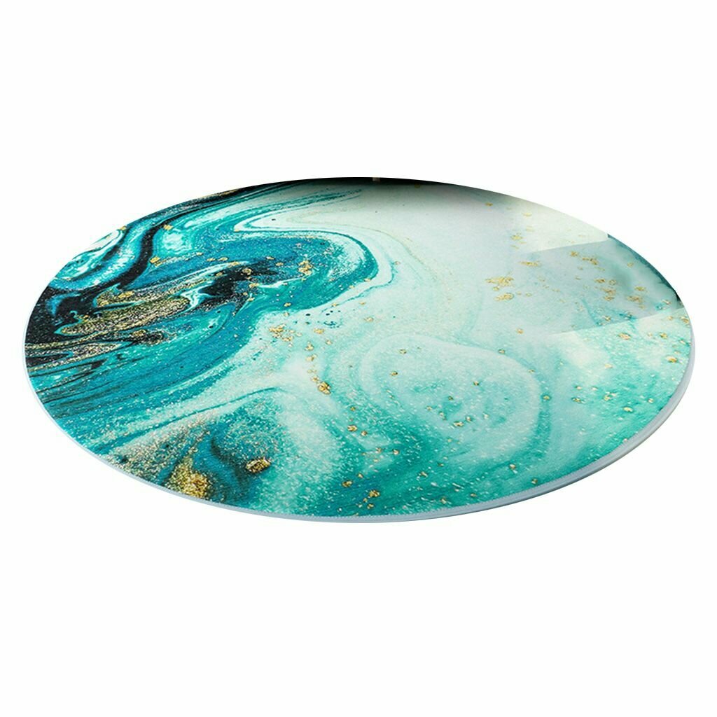 Круглый коврик с скандинавским геометрическим рисунком и напольным ковром абстрактным мраморным волнистым принтом