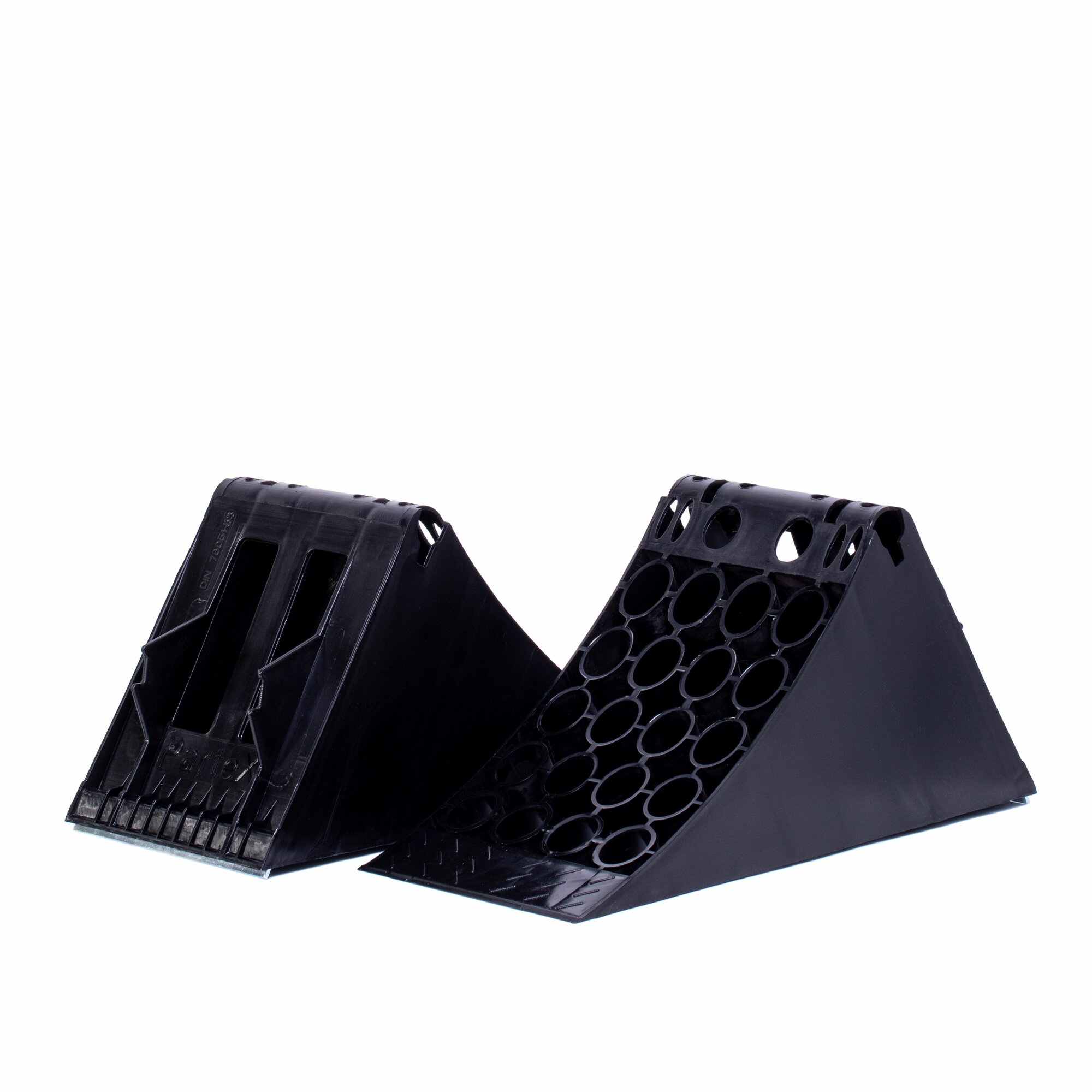 Упор противооткатный башмак пластиковый грузовой 160 мм со стопорной пластиной 2шт. комплект