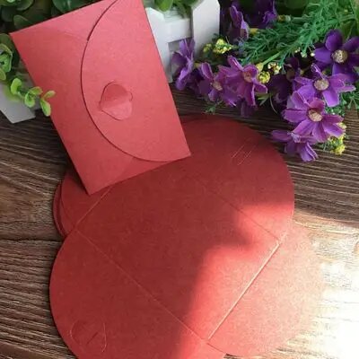 (10 шт.) Мини конверты Kraft с пряжкой Love Красный, Red