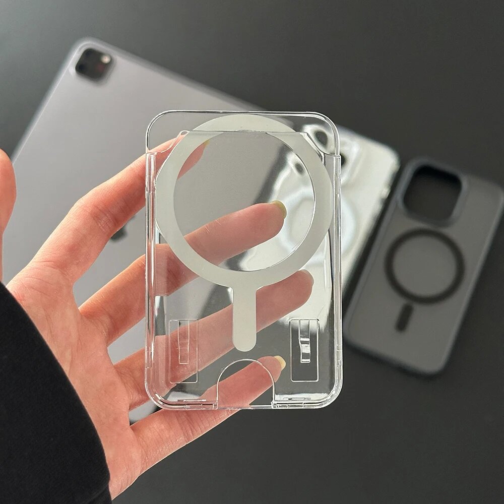 Для Magsafe Прозрачный акриловый кошелек Фото карта сумка для iPhone 17 Air 13 12 11 14 15 16 Pro Max Plus магнитный корпус крышка аксессуары