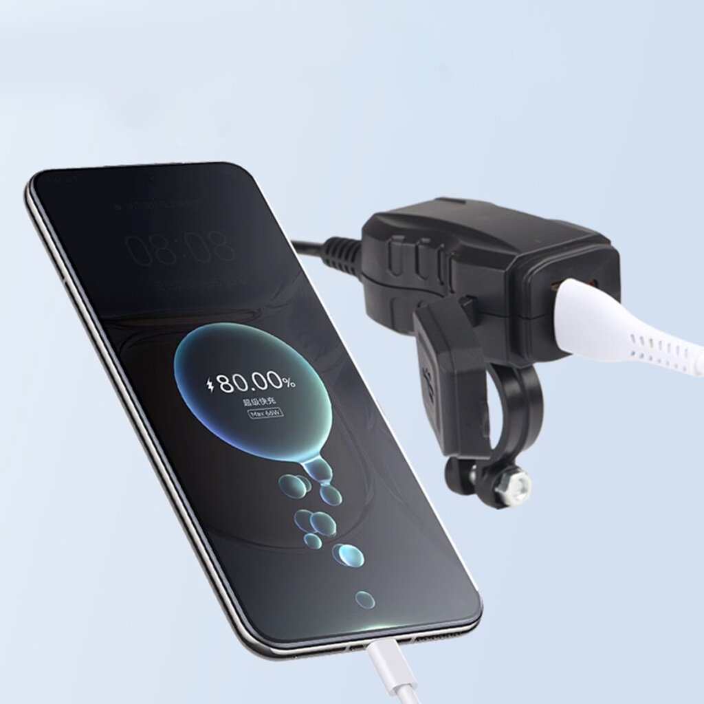 Быстрая зарядка, 12 В, 24 В на USB 5 В, процессор 40 Вт, для мотоциклов, с глобальным соглашением