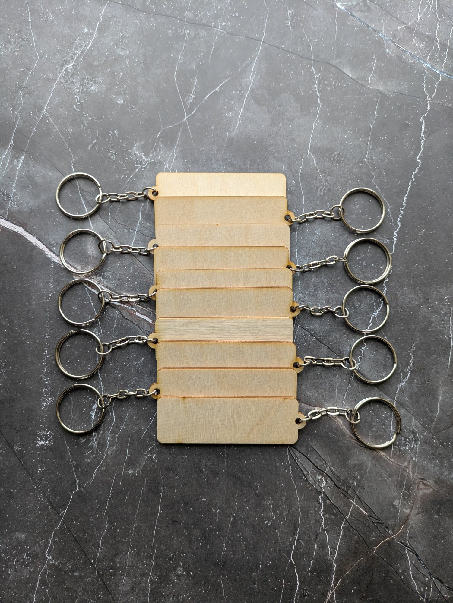 Заготовки для брелоков, фанера 3 мм, 70х20 мм, 10 шт.