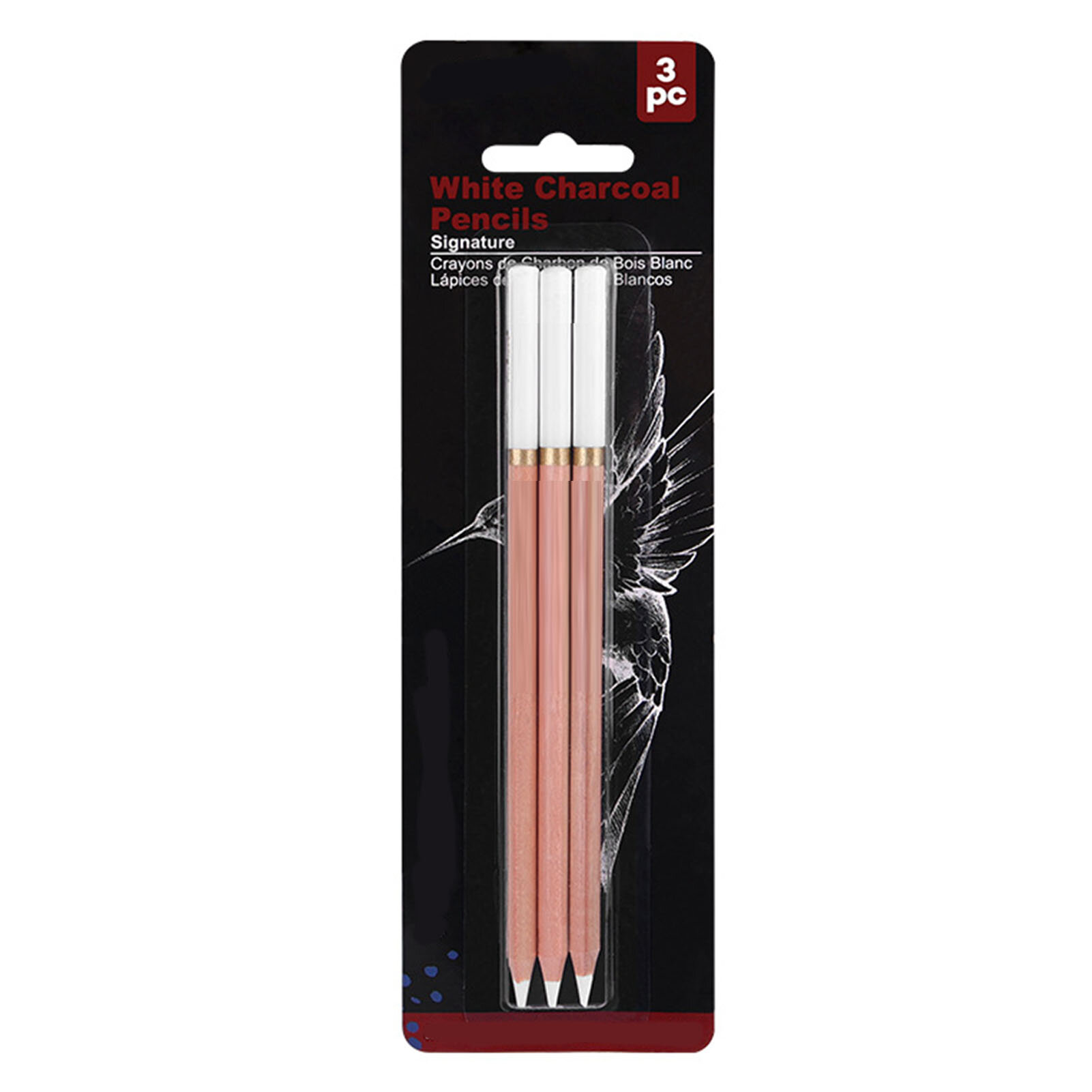 3 белых карандаша для скетчинга: многофункциональные, для растушевки и бликов
